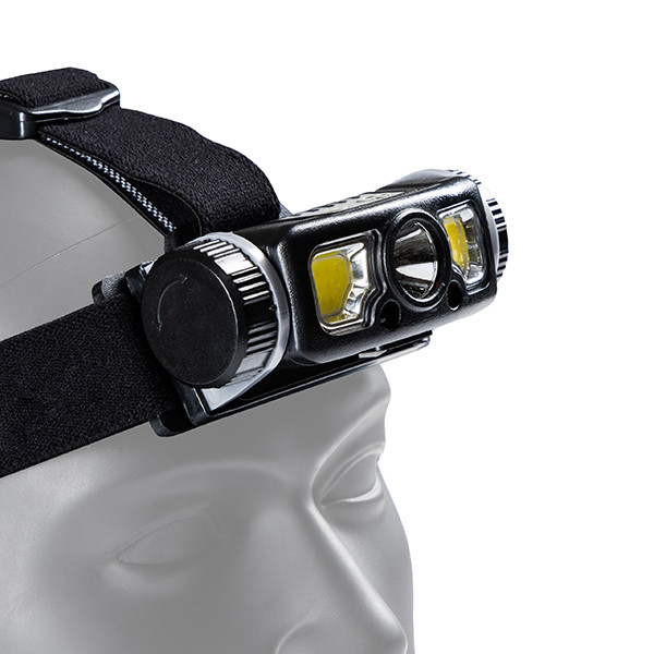 LED hoofdlamp oplaadbaar met sensor | 6000K | 250 lumen | IP54 | Zwart 123led 123led.nl